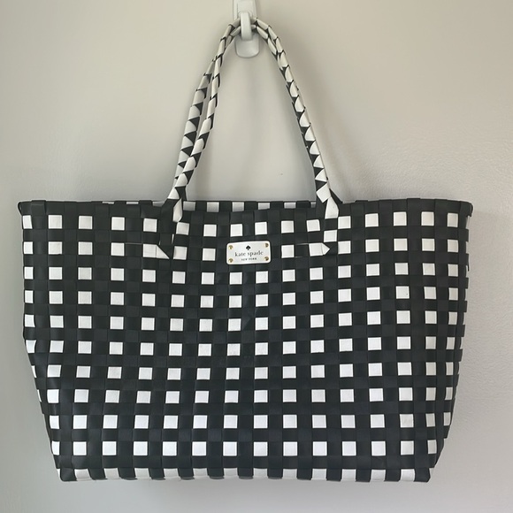 kate spade | Bags | Kate Spade Black And White Checkered Tote | Poshmark
